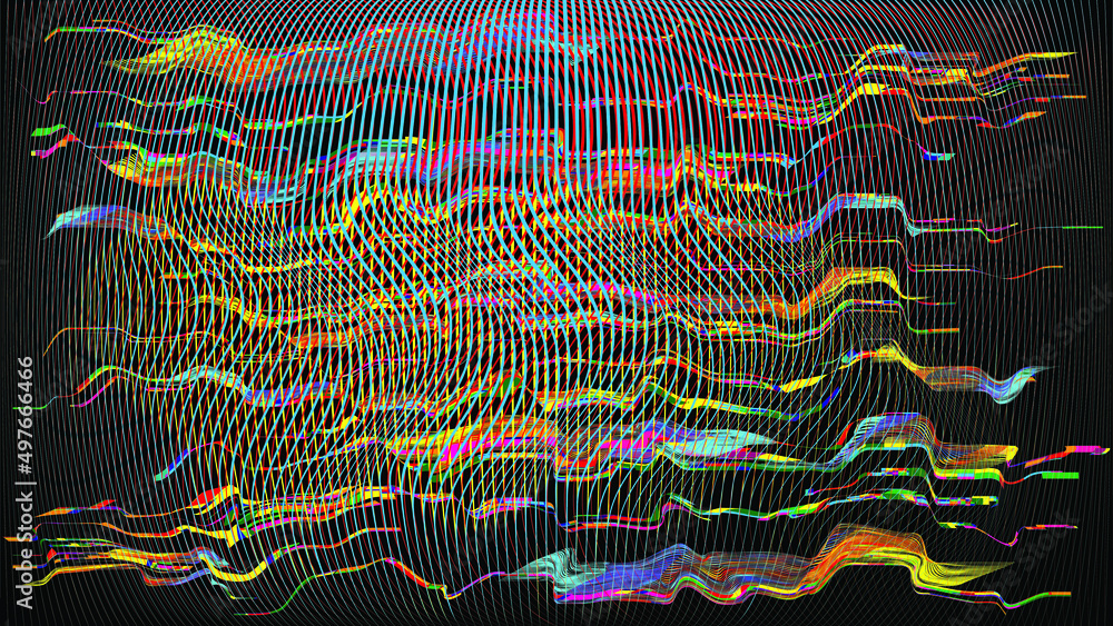 Glitch distorted geometric background . Modern art design . Noise ...