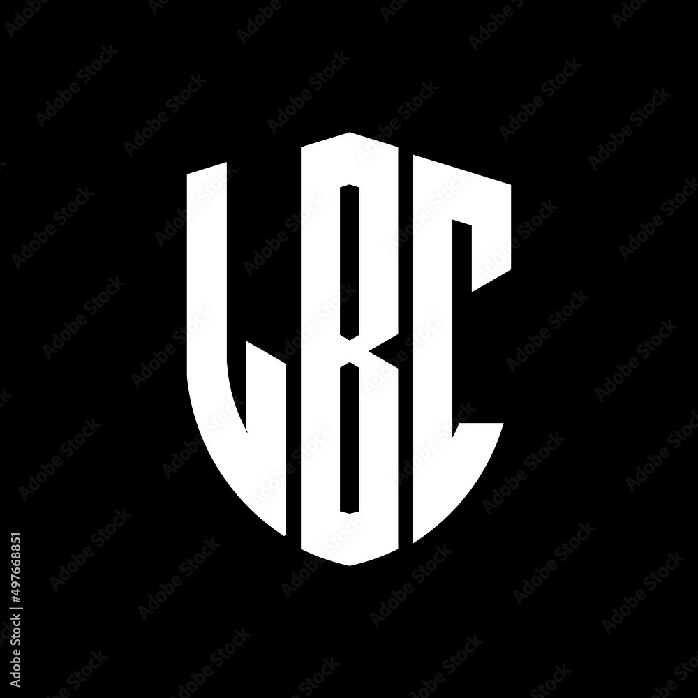 LBC letter logo design. LBC modern letter logo with black background ...