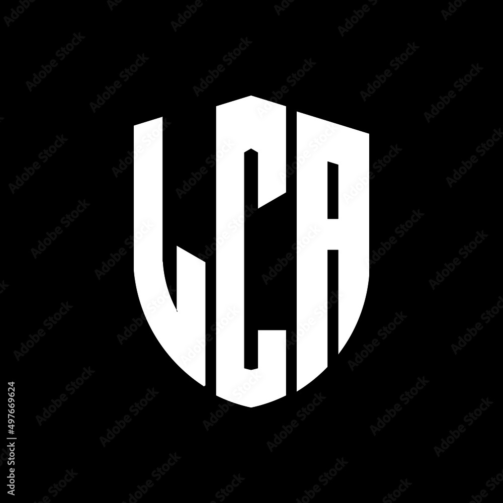LCA letter logo design. LCA modern letter logo with black background ...