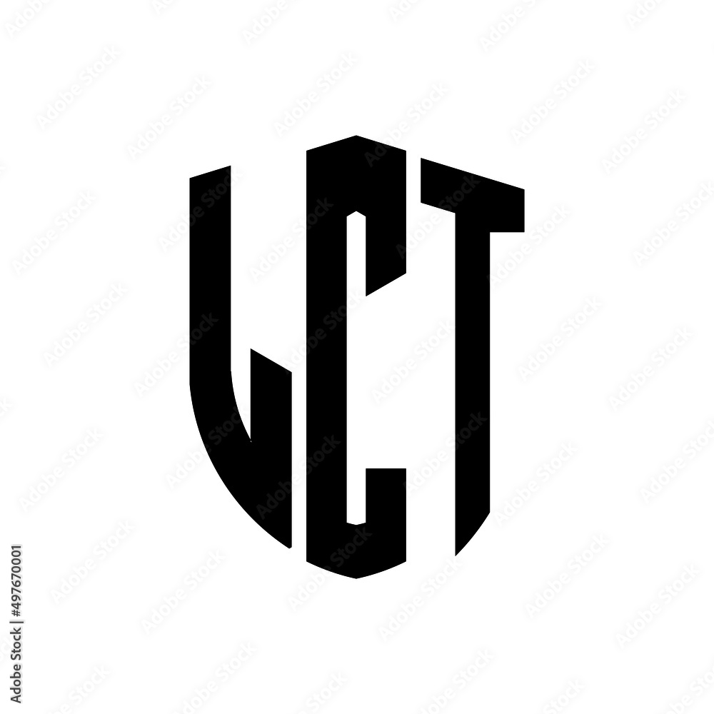 LCT letter logo design. LCT modern letter logo with black background ...