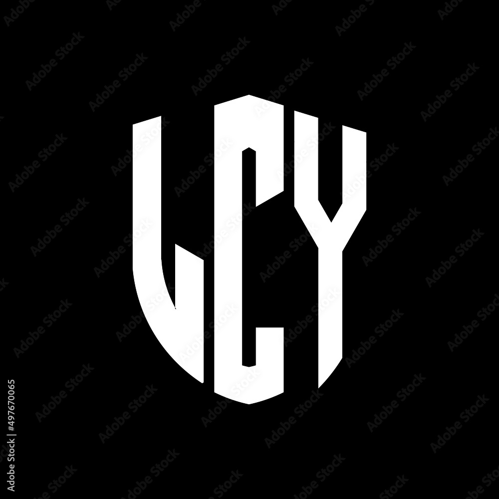 LCY letter logo design. LCY modern letter logo with black background ...