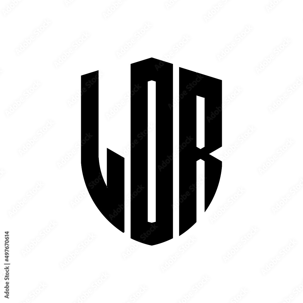 LDR letter logo design. LDR modern letter logo with black background ...