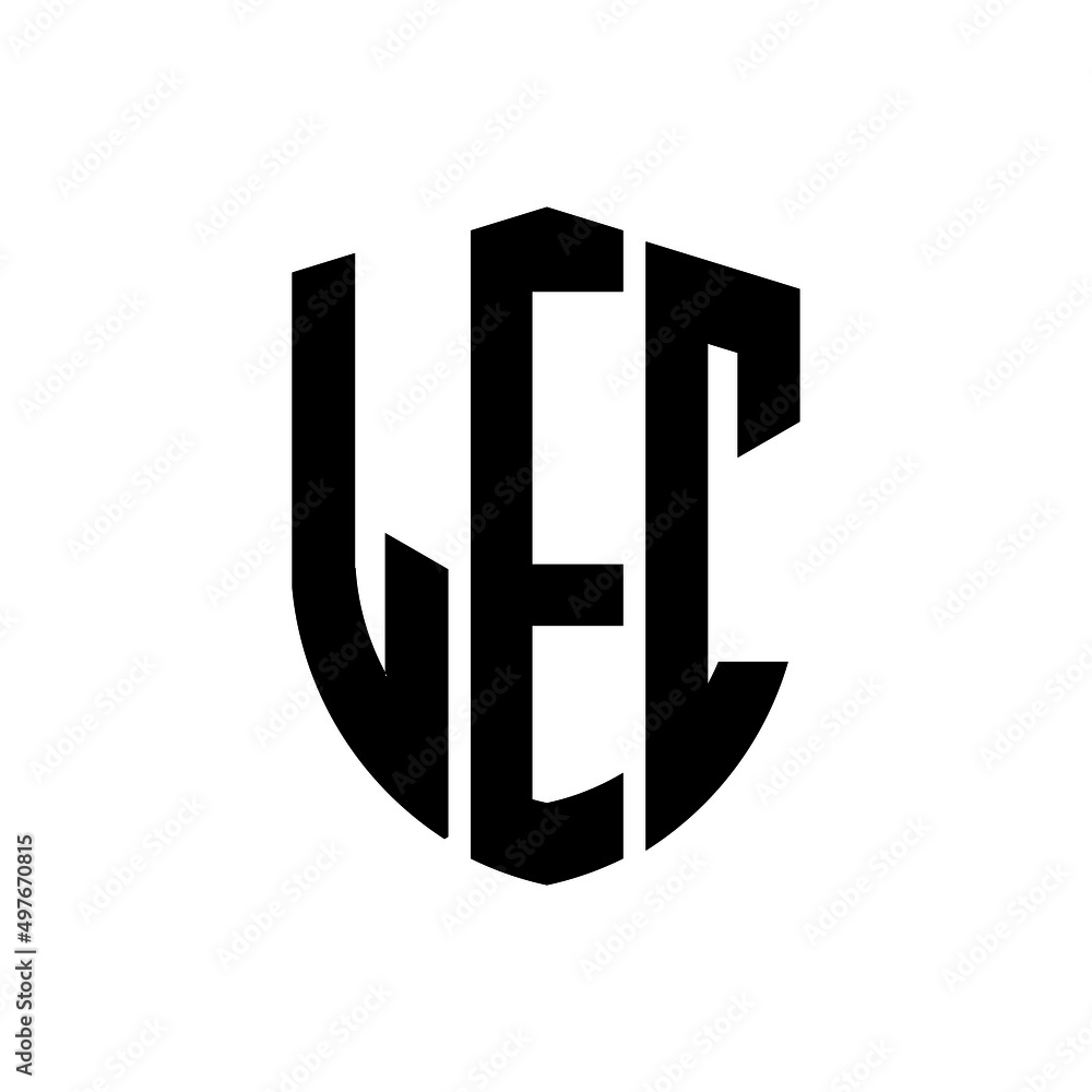 LEC letter logo design. LEC modern letter logo with black background ...