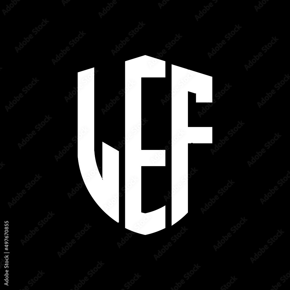 LEF letter logo design. LEF modern letter logo with black background ...
