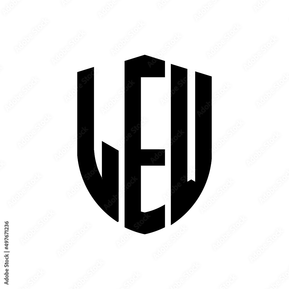 LEW letter logo design. LEW modern letter logo with black background ...