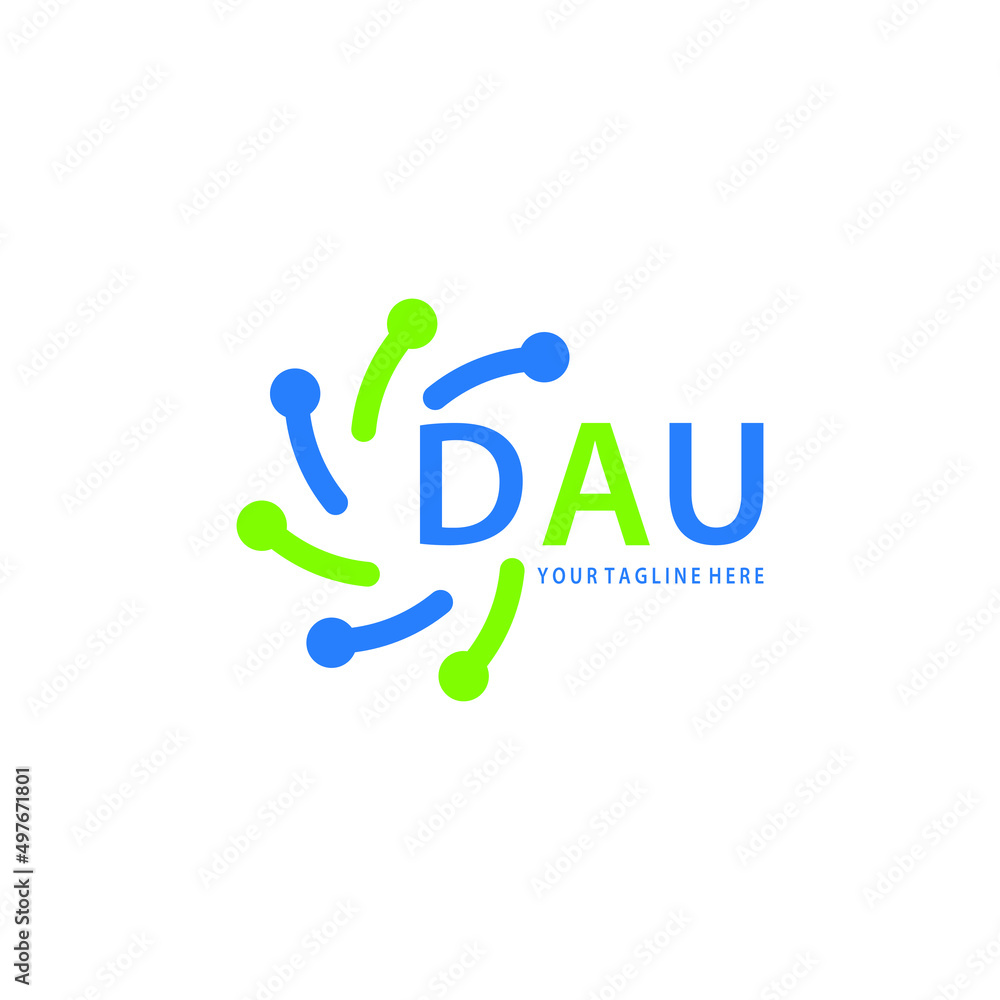DAU logo design initial creative letter on white background. DAU vector ...