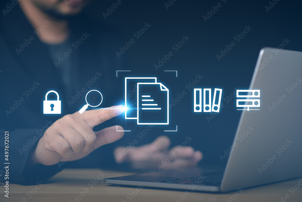 Document management data system business internet technology concept ...