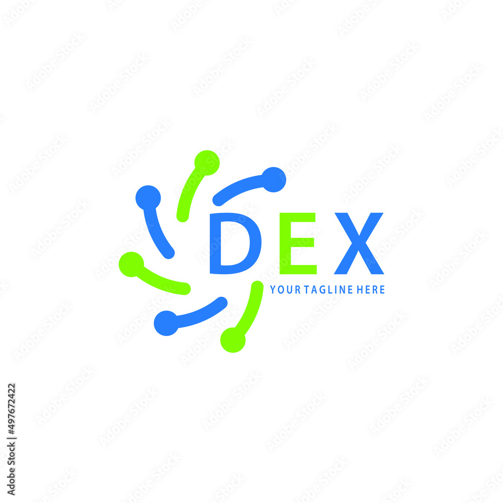DEX logo design initial creative letter on white background. DEX vector ...