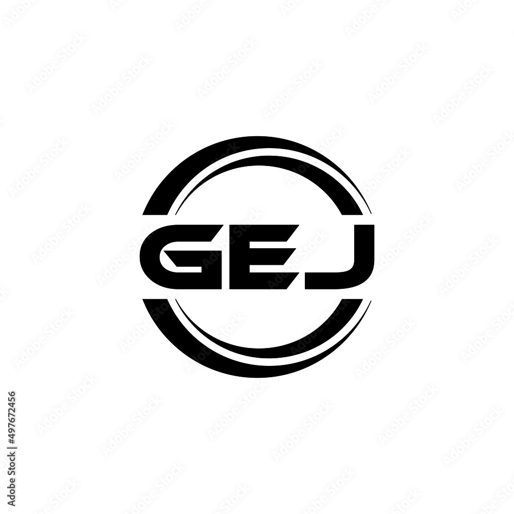 GEJ letter logo design with white background in illustrator, vector ...