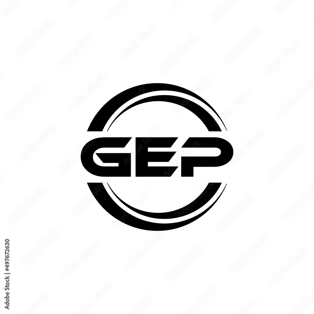 GEP letter logo design with white background in illustrator, vector ...