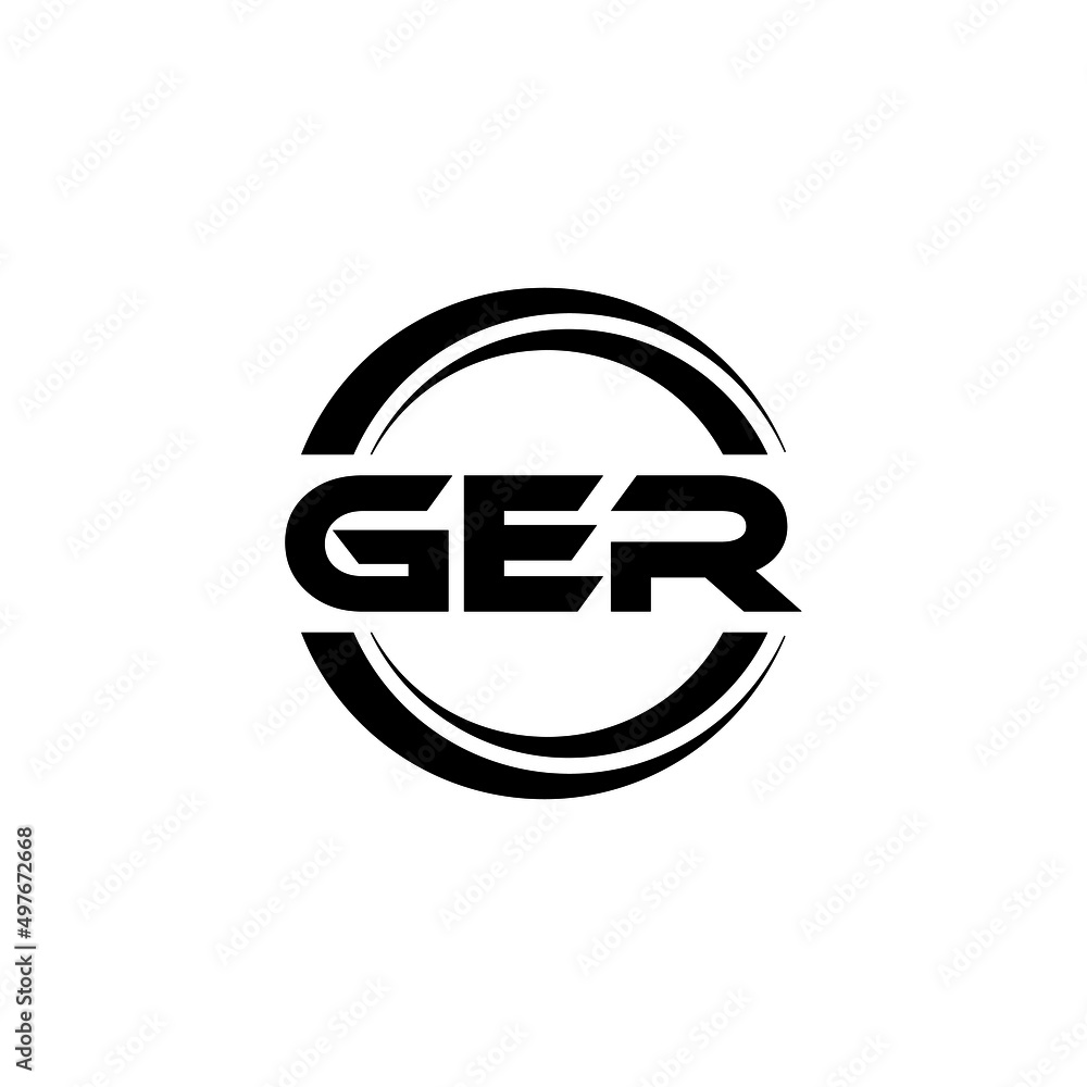 GER letter logo design with white background in illustrator, vector ...