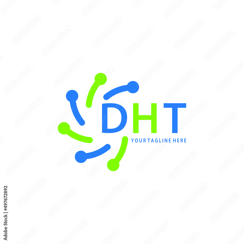 DHT logo design initial creative letter on white background. DHT vector ...