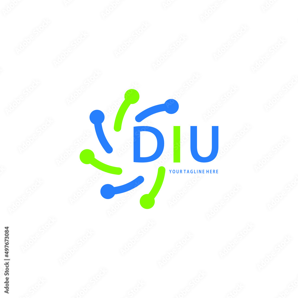 DIU logo design initial creative letter on white background. DIU vector ...
