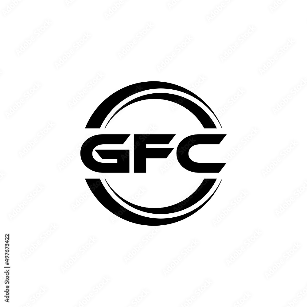 GFC letter logo design with white background in illustrator, vector ...