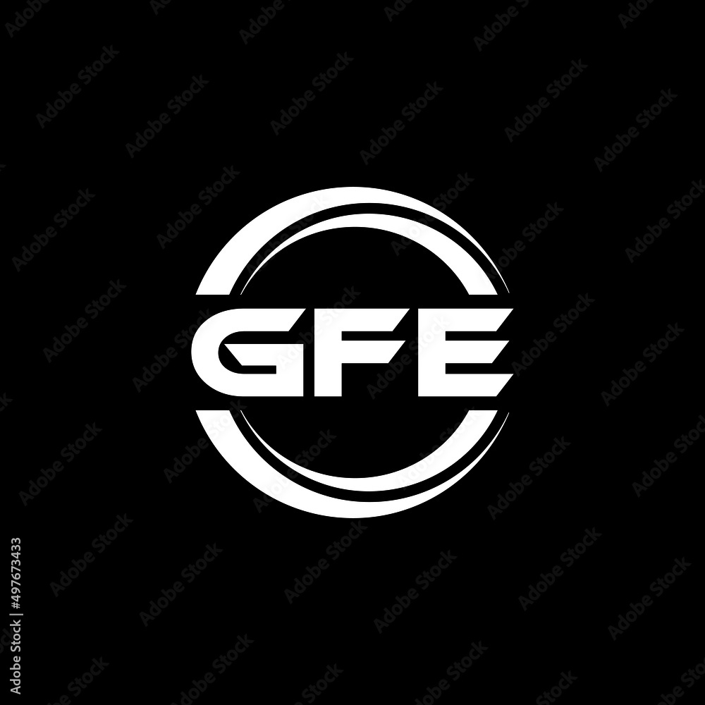 GFE letter logo design with black background in illustrator, vector ...