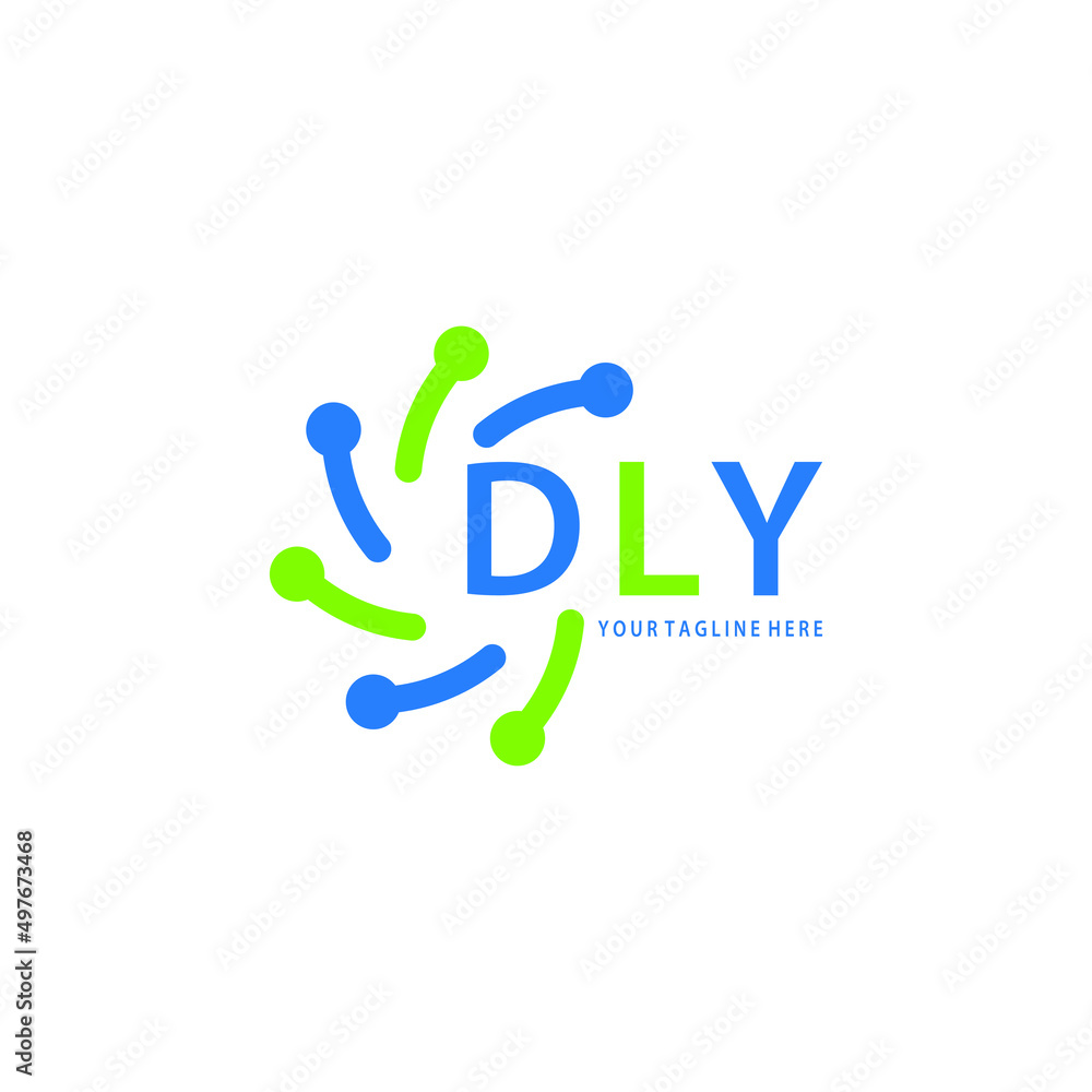 DLY logo design initial creative letter on white background. DLY vector ...