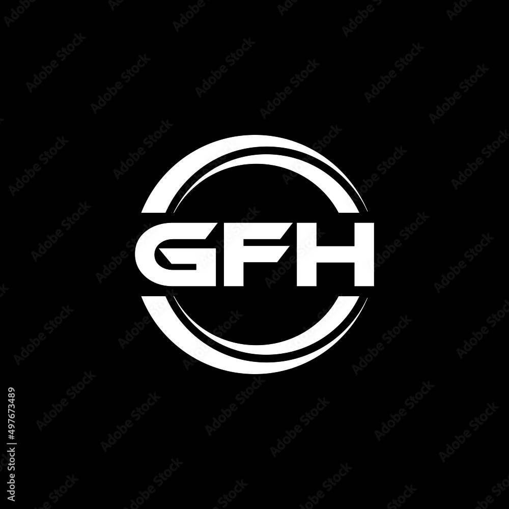 GFH letter logo design with black background in illustrator, vector ...