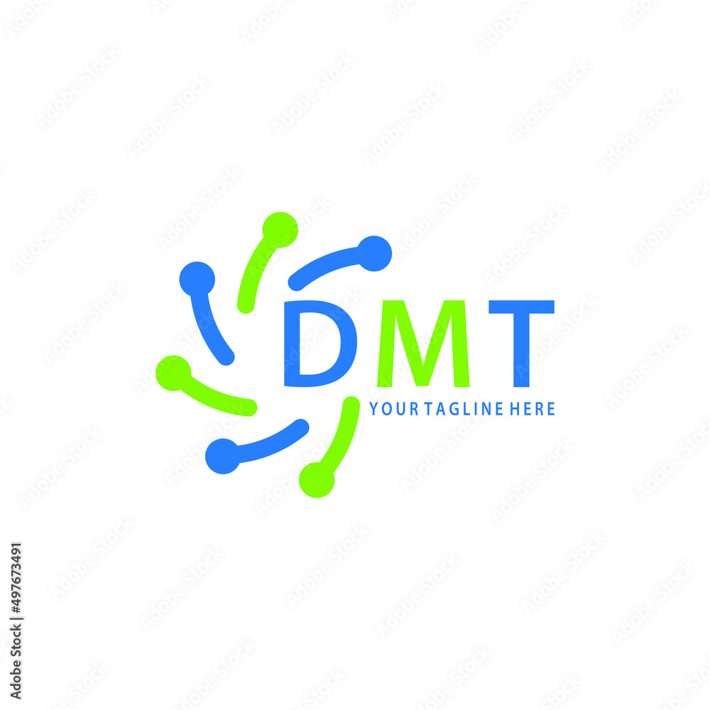 DMT logo design initial creative letter on white background. DMT vector ...