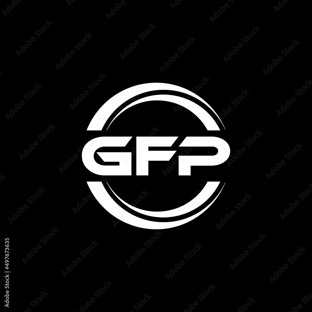 GFP letter logo design with black background in illustrator, vector ...
