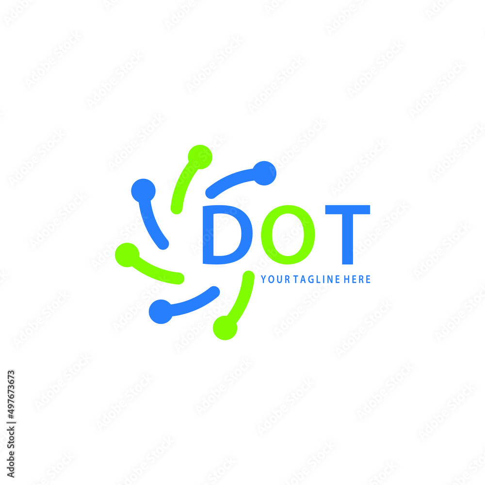 DOT logo design initial creative letter on white background. DOT vector ...