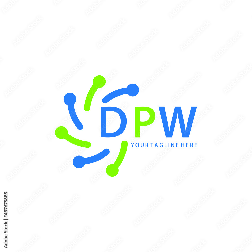 DPW logo design initial creative letter on white background. DPW vector ...