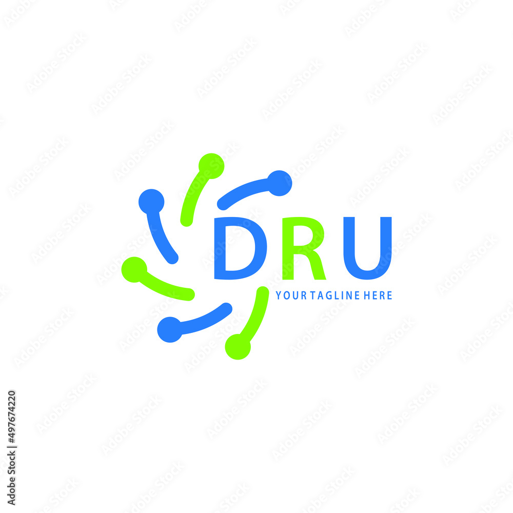 DRU logo design initial creative letter on white background. DRU vector ...
