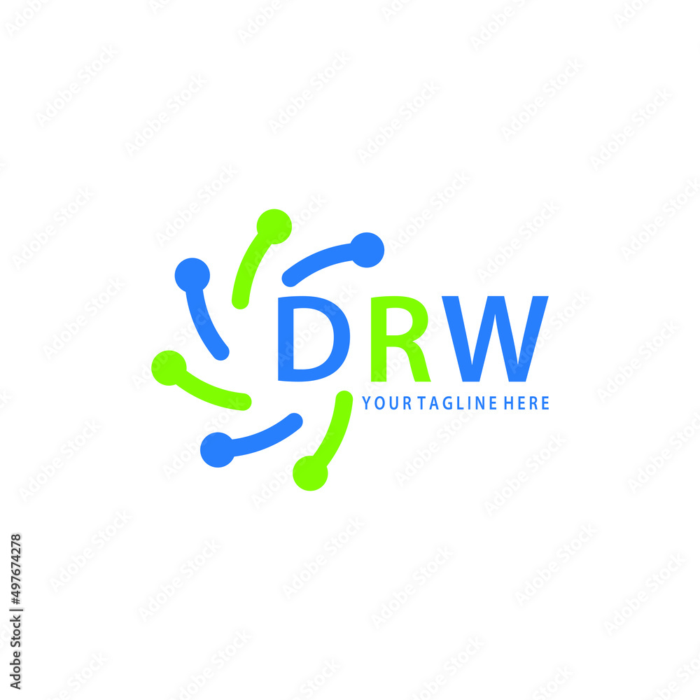 DRW logo design initial creative letter on white background. DRW vector ...