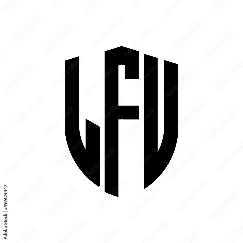 LFU letter logo design. LFU modern letter logo with black background ...