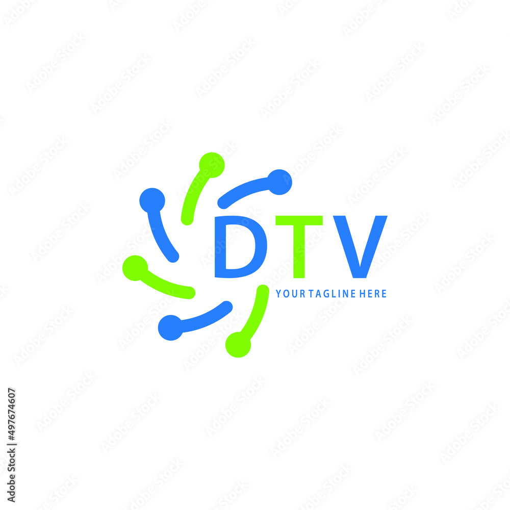 DTV logo design initial creative letter on white background. DTV vector ...