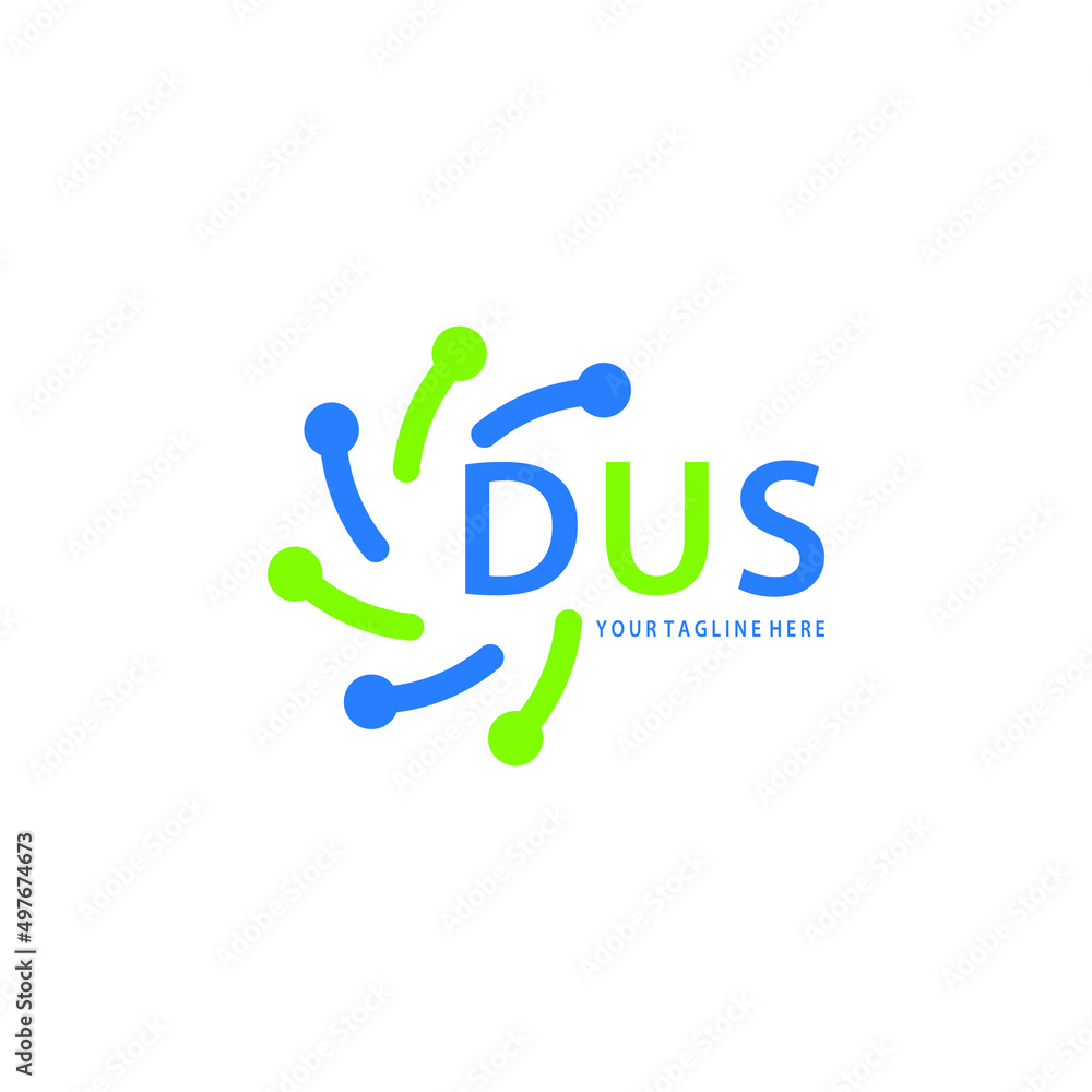 DUS logo design initial creative letter on white background. DUS vector ...