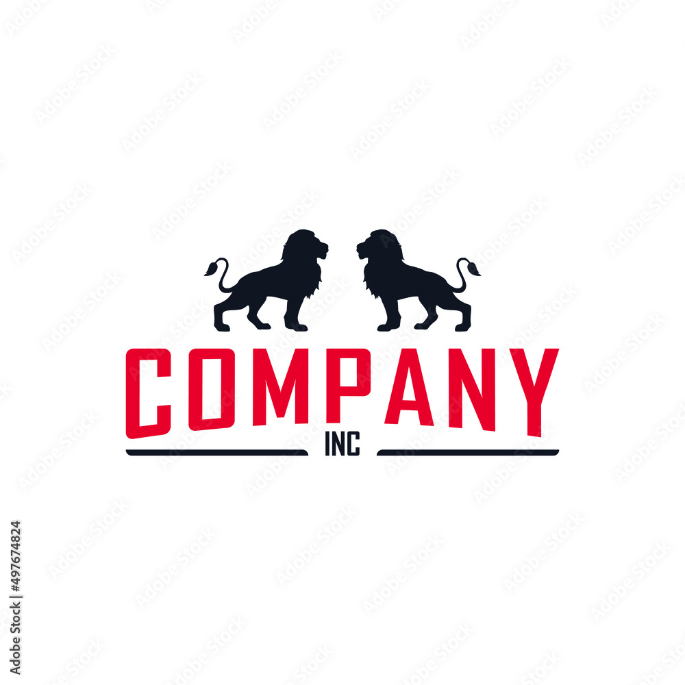 Two lions logo applied for business and consulting logo design ...