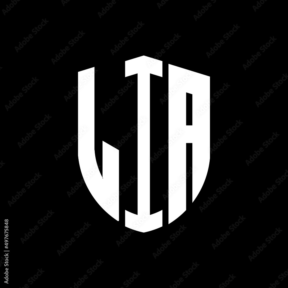 LIA letter logo design. LIA modern letter logo with black background ...