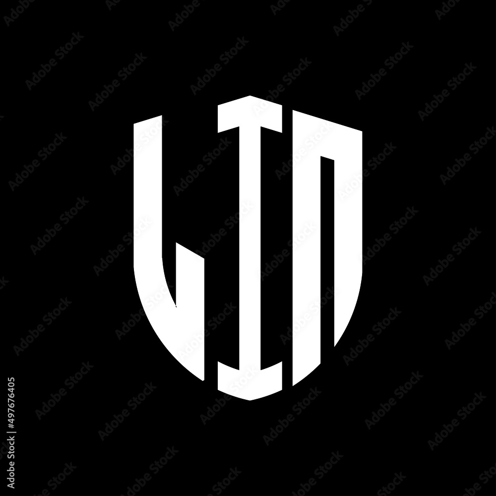 LIN letter logo design. LIN modern letter logo with black background ...