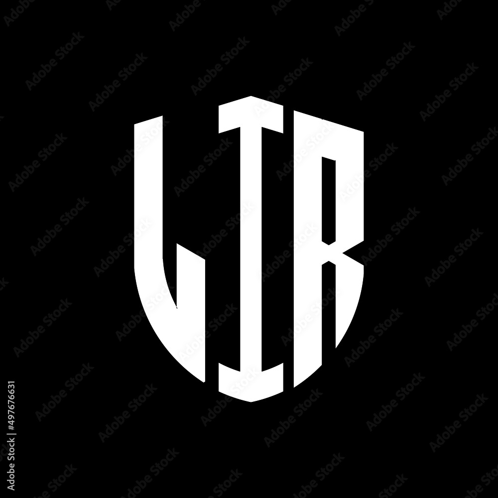 LIR letter logo design. LIR modern letter logo with black background ...