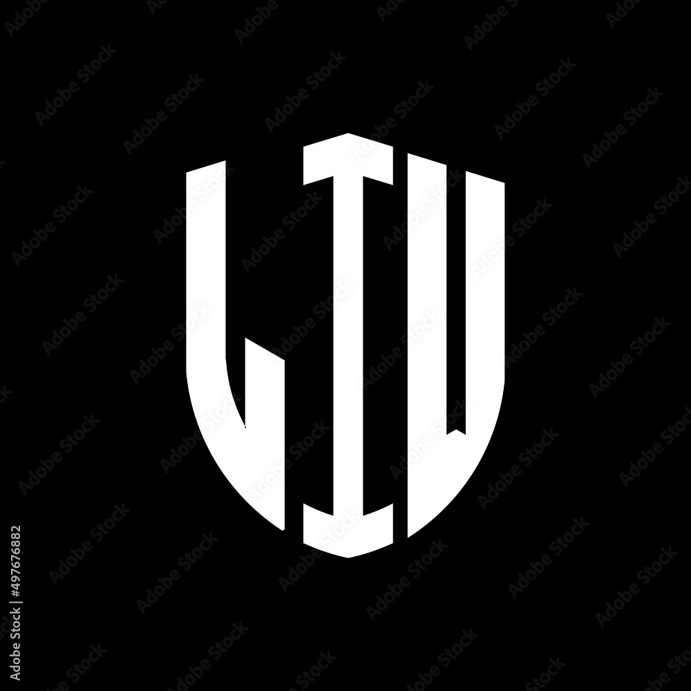 LIW letter logo design. LIW modern letter logo with black background ...