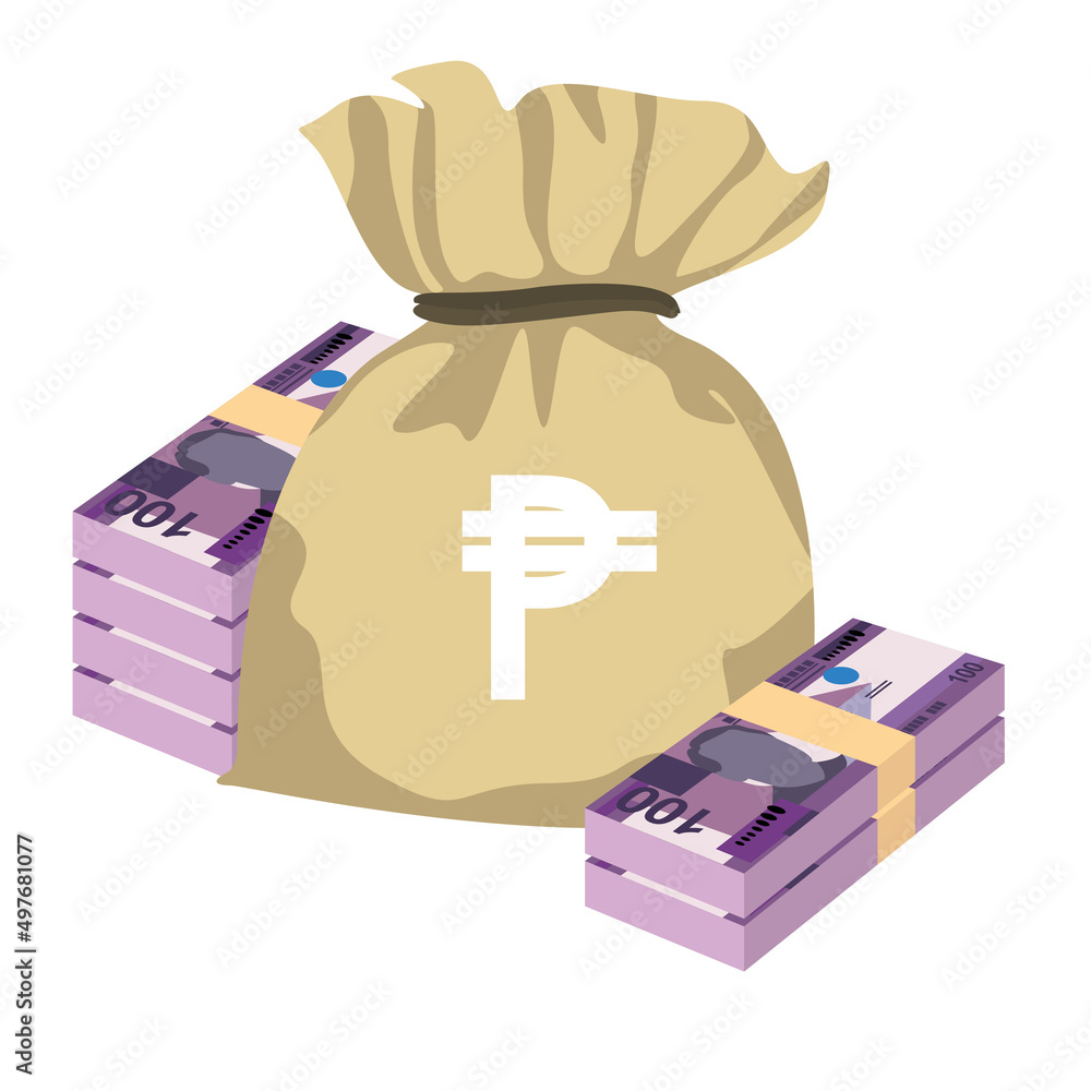 Philippine Peso Vector Illustration. Philippines money set bundle ...