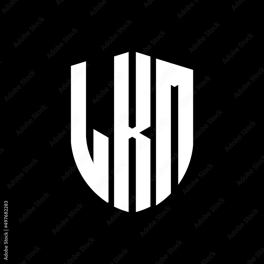 LKM letter logo design. LKM modern letter logo with black background ...