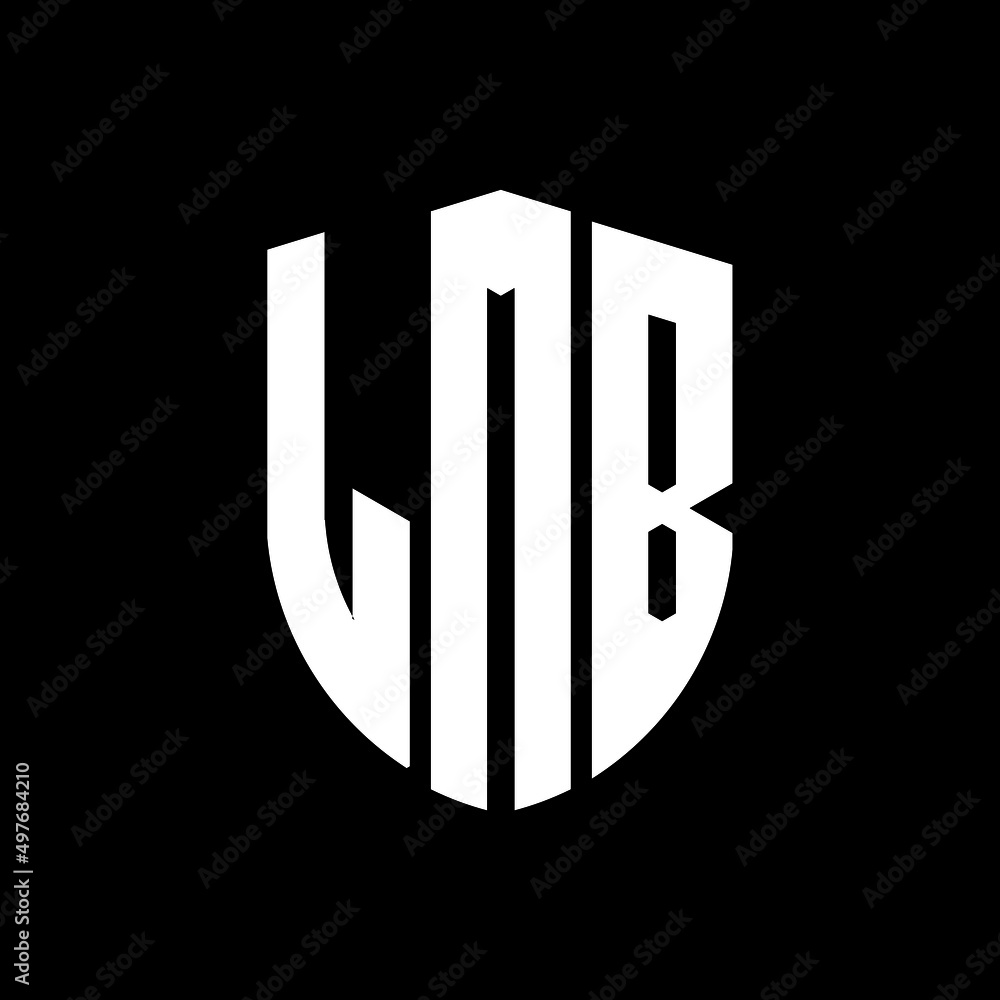 LMB letter logo design. LMB modern letter logo with black background ...