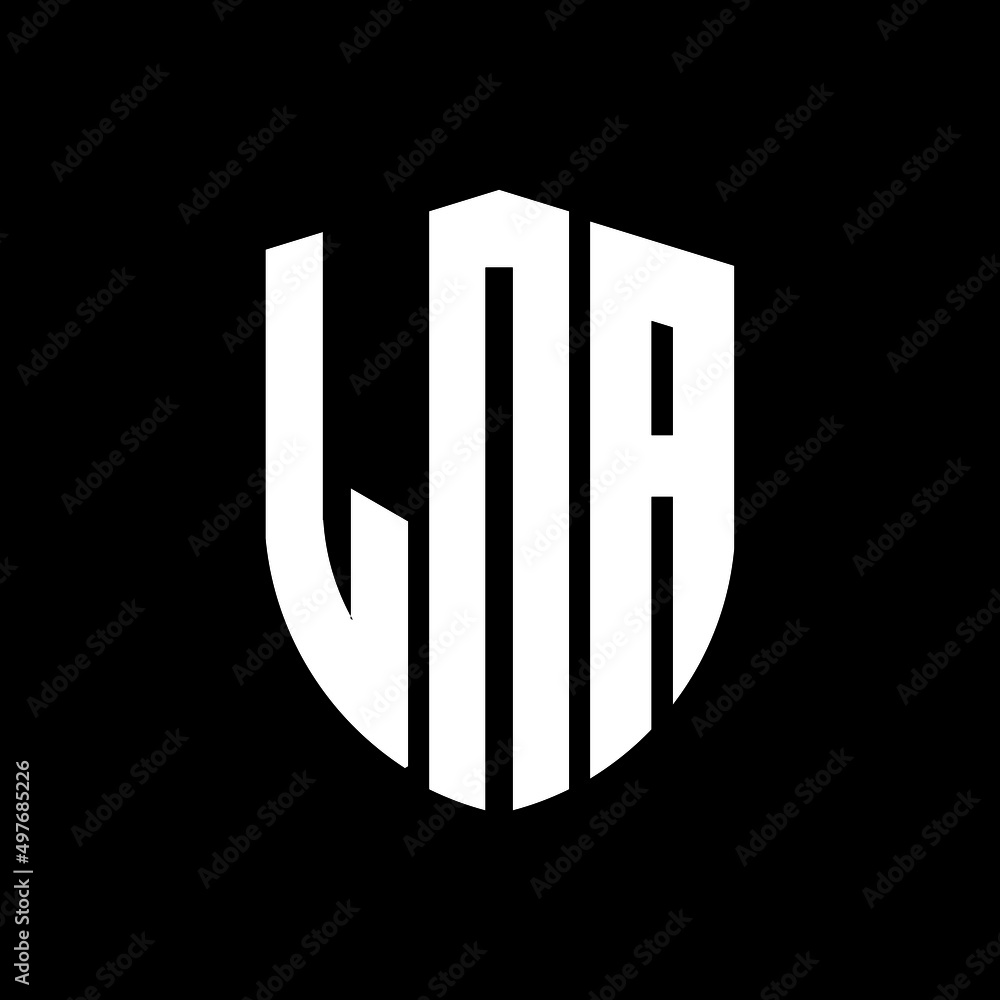 LNA letter logo design. LNA modern letter logo with black background ...