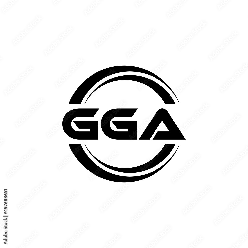 GGA letter logo design with white background in illustrator, vector logo modern alphabet font ...