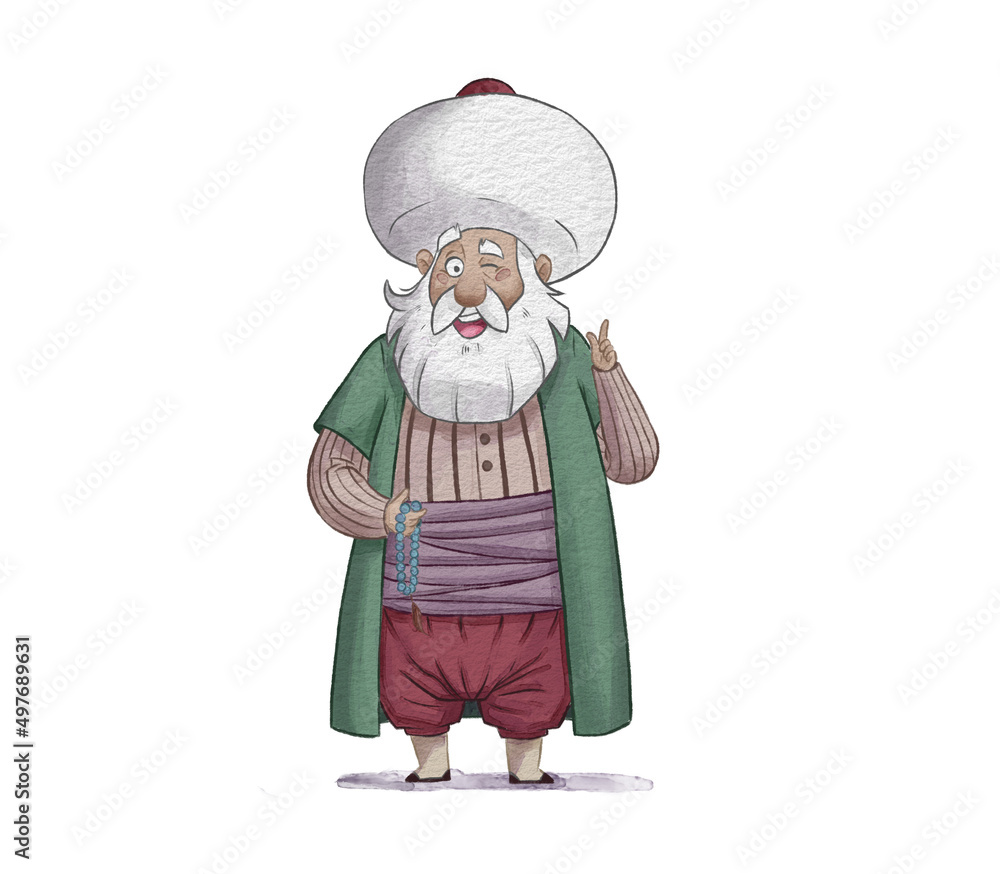 Nasreddin Hodja illustration cartoon character design Stock ...