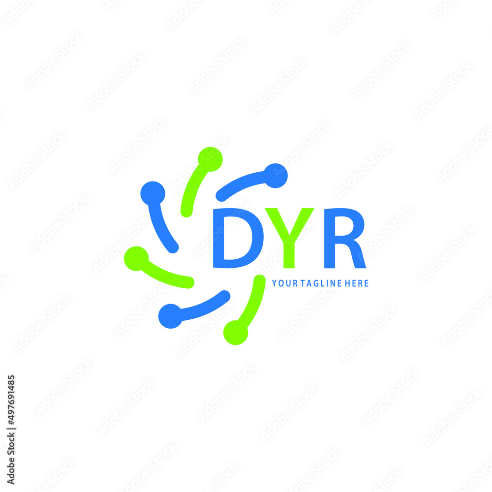 DYR logo design initial creative letter on white background. DYR vector ...