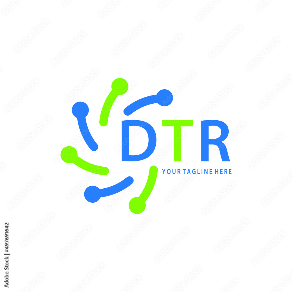 DTR logo design initial creative letter on white background. DTR vector ...
