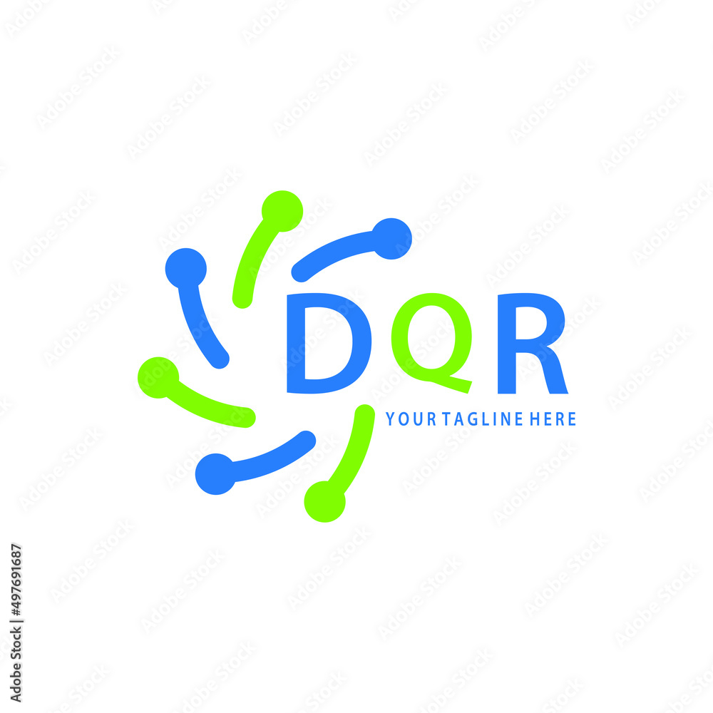 DQR logo design initial creative letter on white background. DQR vector ...