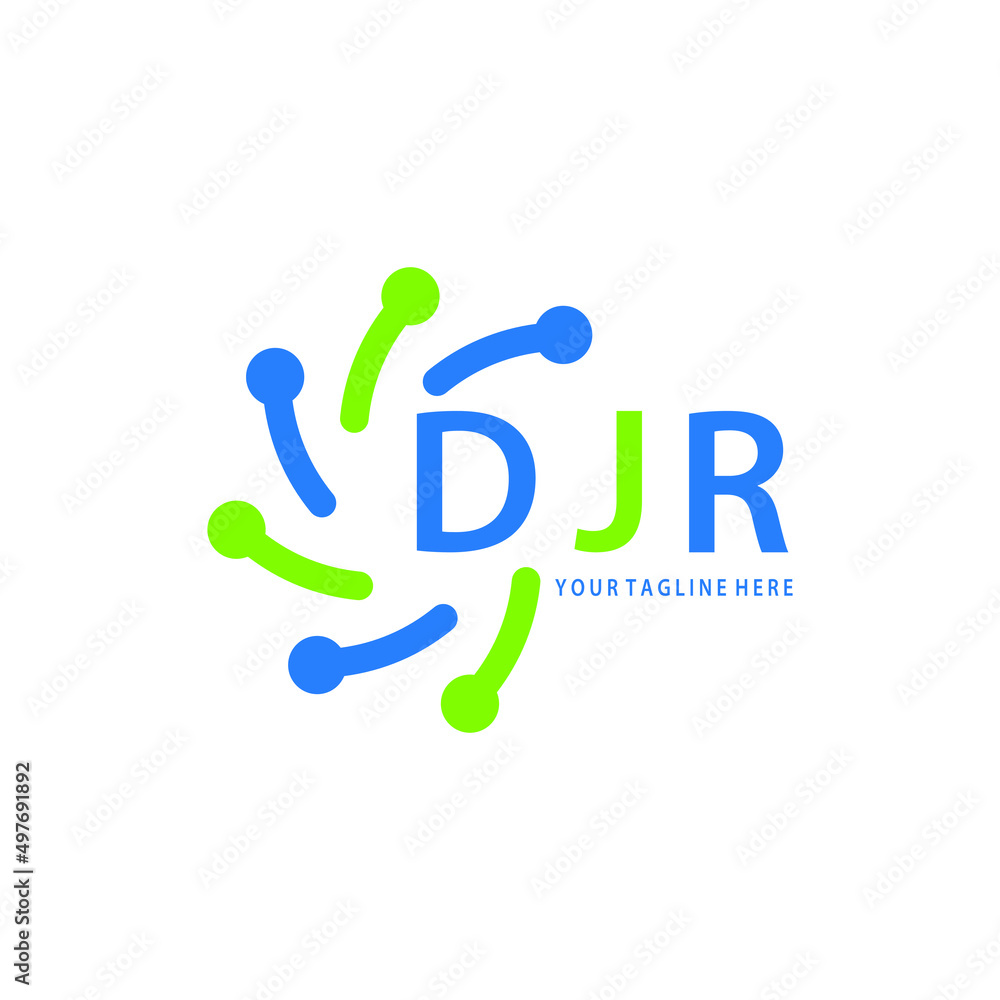 DJR logo design initial creative letter on white background. DJR vector ...