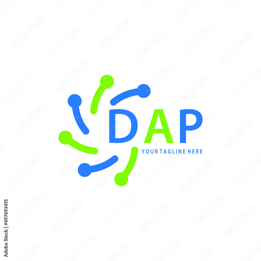 DAP logo design initial creative letter on white background. DAP vector ...