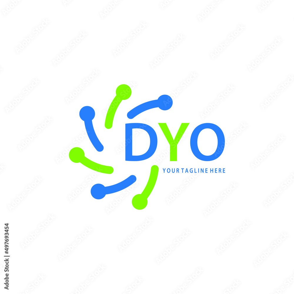 DYO logo design initial creative letter on white background. DYO vector ...