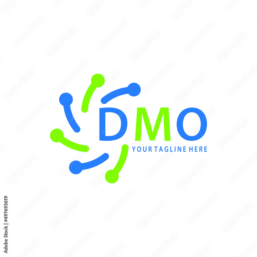 DMO logo design initial creative letter on white background. DMO vector ...