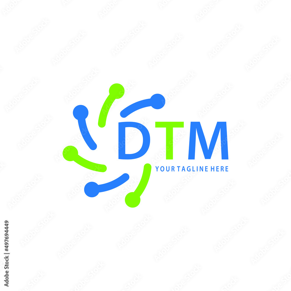 DTM logo design initial creative letter on white background. DTM vector ...