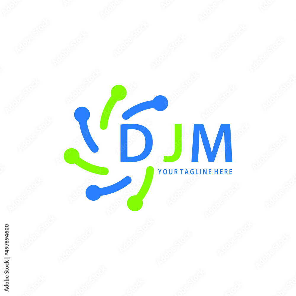 DJM logo design initial creative letter on white background. DJM vector ...